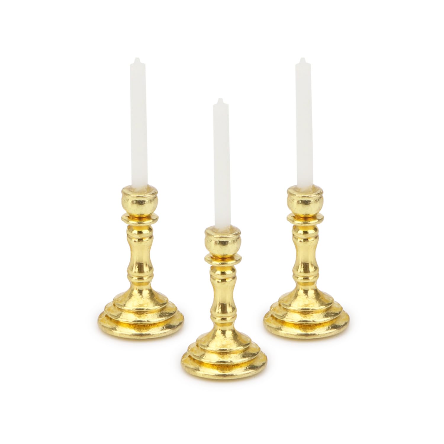 Amazon.com: Dollhouse Miniature Candlesticks 3 PCS Candle Holder Set 1/ ...