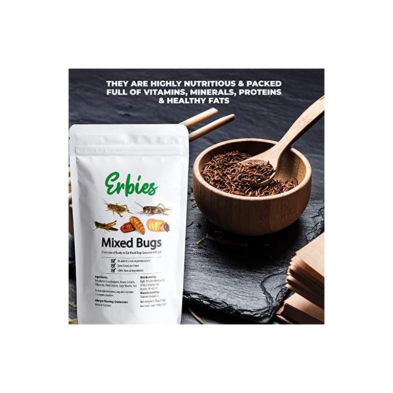 Erbies Edible Bug Mixed Trail Mix, 15g Bag, Seasoned and Crunchy ...