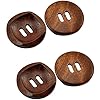 10 Round Brown Wooden Buttons 30mm with 2 Holes (30mm-10Pcs) : Amazon ...