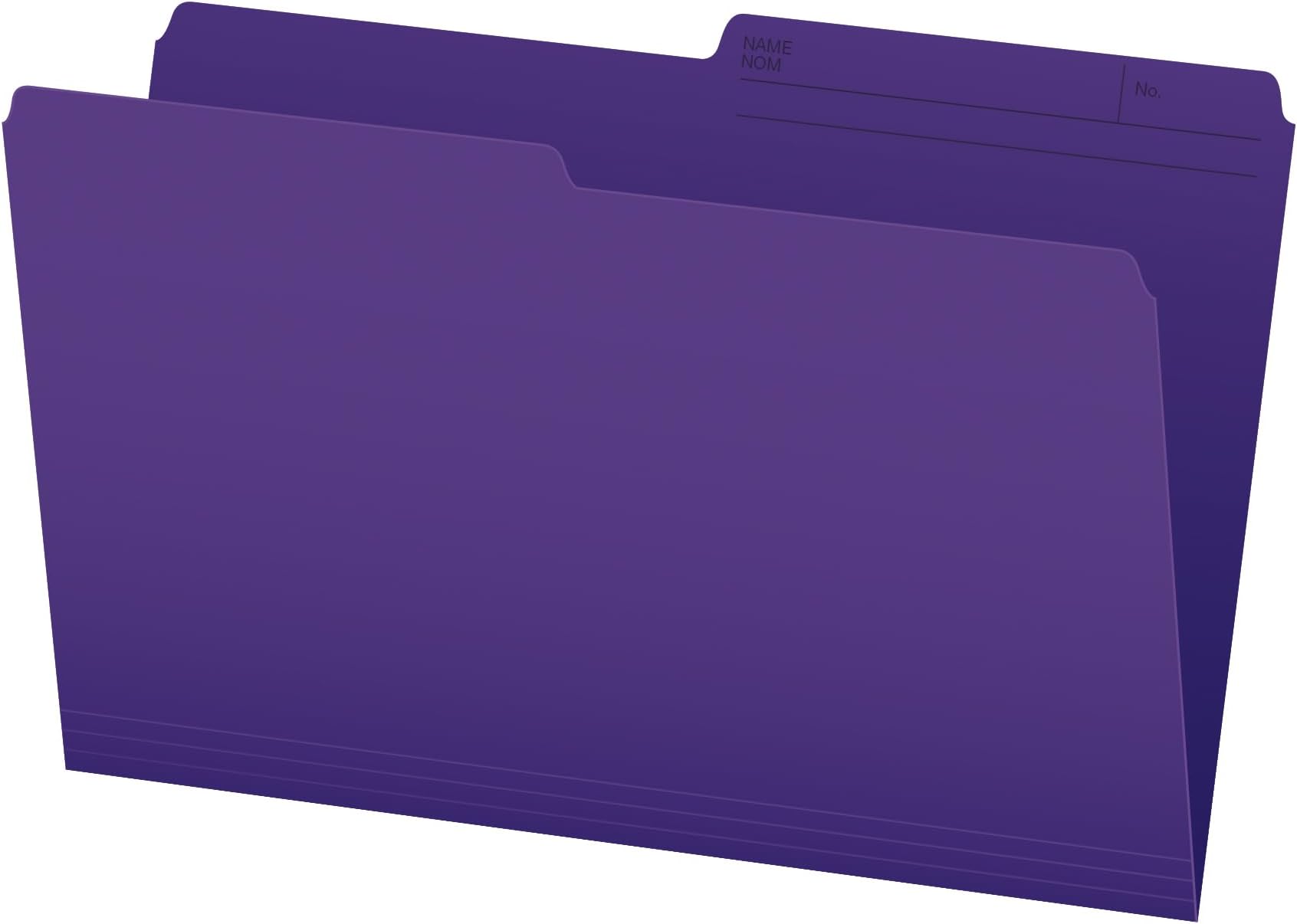 Pendaflex File Folders, 1/2 Cut Tab, Legal Size, Violet, Durable Paper ...