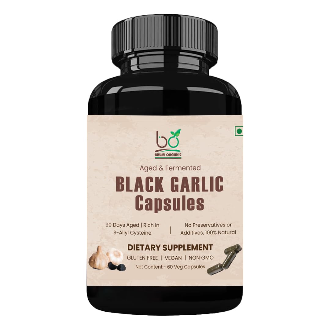 Amazon.com: Bhumi Organic Aged and Fermented Black Garlic Capsules, 60 ...