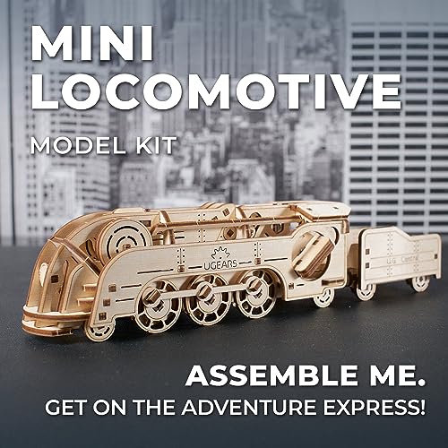 UGEARS Mini Locomotive – 3D Mechanical Wooden Puzzle Train Kit – Ugears Wooden 3d Puzzles for ...