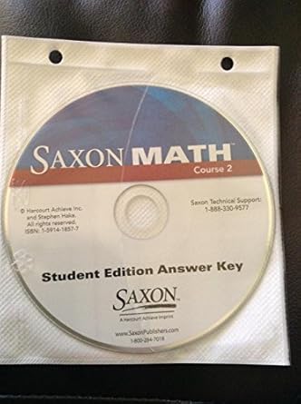 Saxon - Saxon Math Course 2 Student Edition Answer Key CD - Amazon.com ...