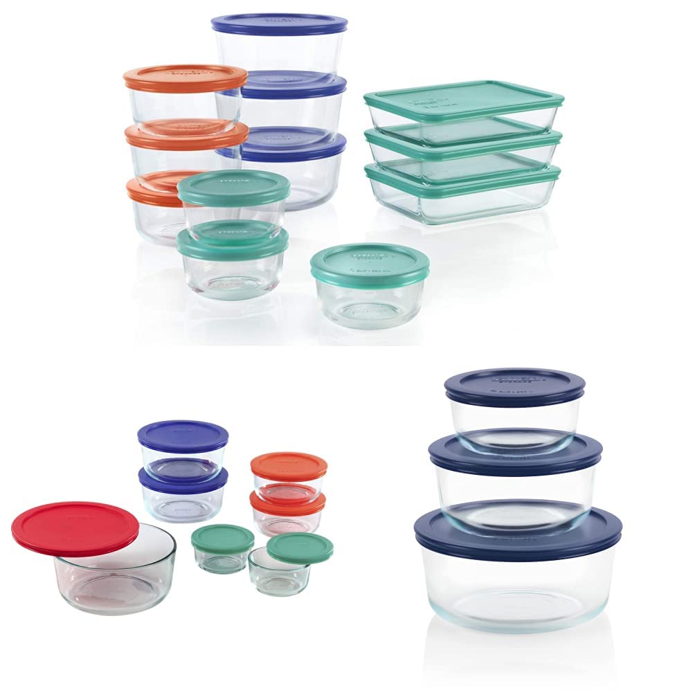 Amazon.com: Pyrex Glass Storage Container 44 Piece Bundle (24 + 14 + 6 ...
