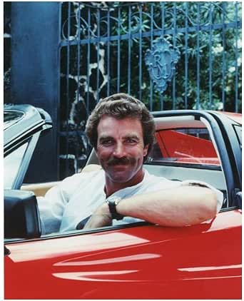 Tom Selleck 8x10 Photo Magnum PI Blue Blood in the ferrari at Amazon's ...