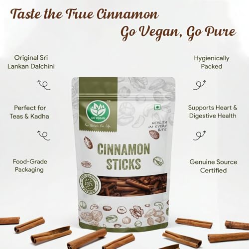 Go Vegan Cinnamon Sticks Original 100gm |Dalchini Cinnamon Stick ...