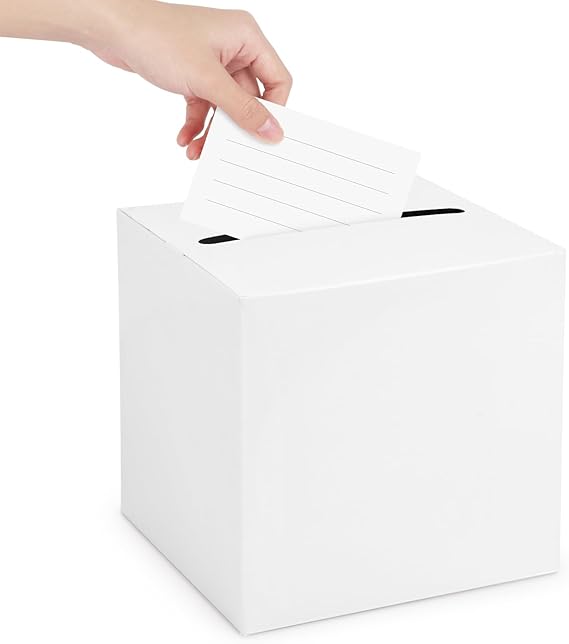 Amazon.com: White Card Box Wedding Favors Post Box Card Receiving Money ...