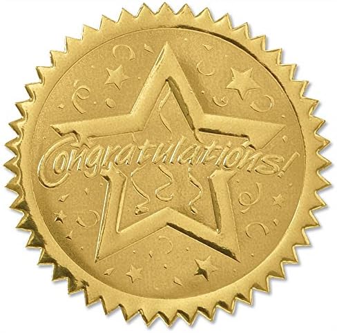 Amazon.com: PaperDirect Congratulations - Sellos de certificado de ...