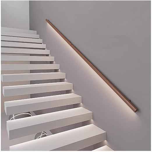 Wood Stair Handrail with Light, LED Handrails Grab Bar for Outdoor ...