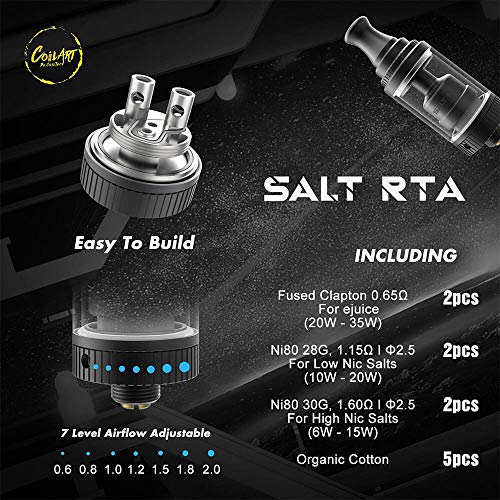 【CoilART SALT RTAレビュー】18mmサイズのRTA！MTLに特化したシングルコイル専用！ | VAPE Circuit