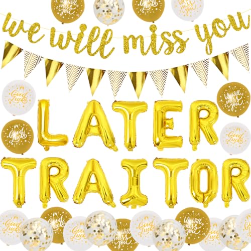 Sursurprise Leaving Party Decorations White Gold, Later Traitor ...