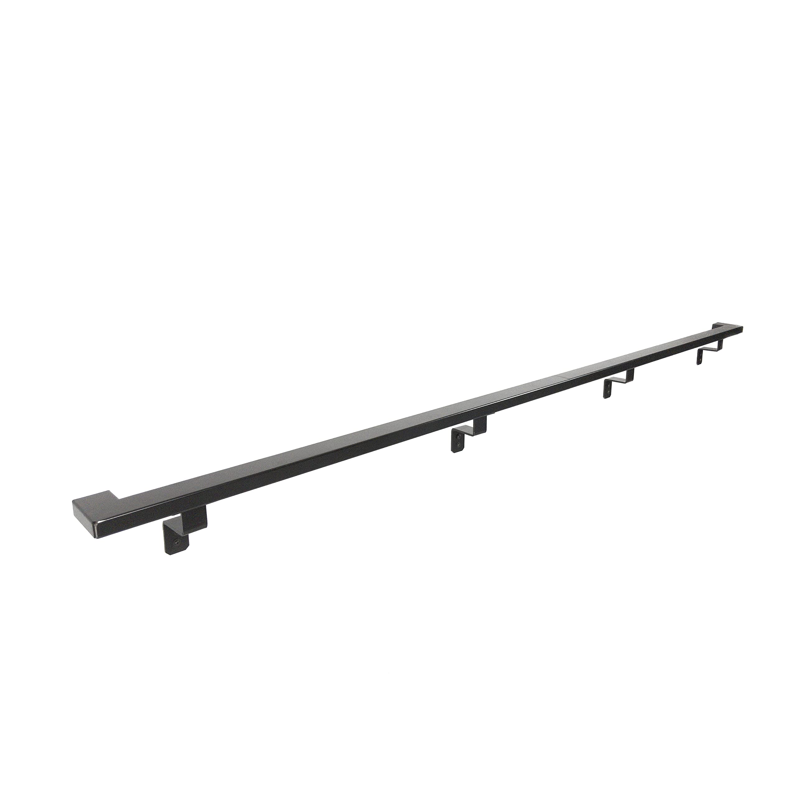 Rustic Farmhouse Aluminum Handrail, Black Powder Coat, Returns to Wall ...