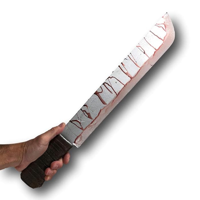 Buy Rubber Johnnies Bloody Machete, Jungle Knife, Movie Prop, Halloween ...