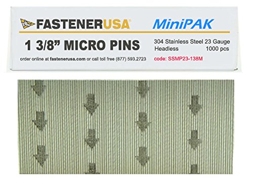 1-3/8" Micro PIN Nails 23GA 304SS 1,000ct | SSMP23-138M - Amazon.com