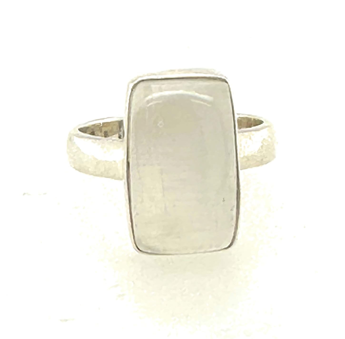 Amazon.com: Genuine White Selenite 925 Solid Sterling Silver Ring Size ...
