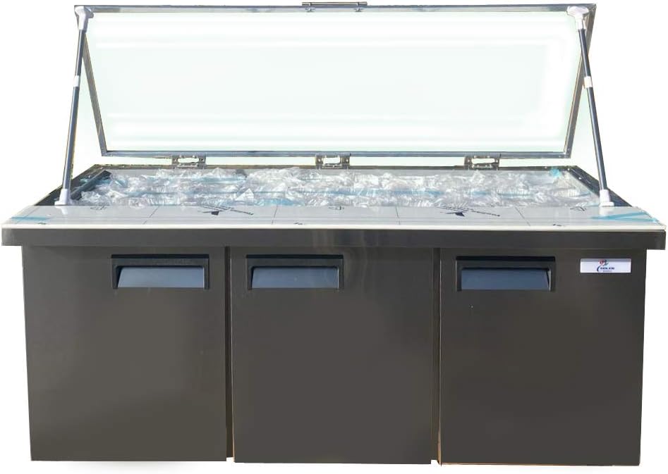 Amazon.com: cooler depot Commercial Refrigerated Cold Table Subway 3 ...