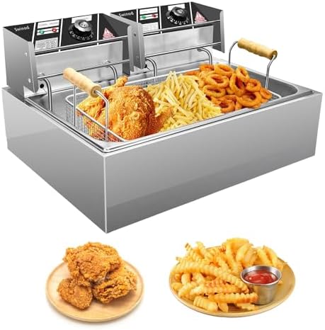 Amazon.com: Commercial Gas Deep Fryer 12L Countertop Stainless Steel ...