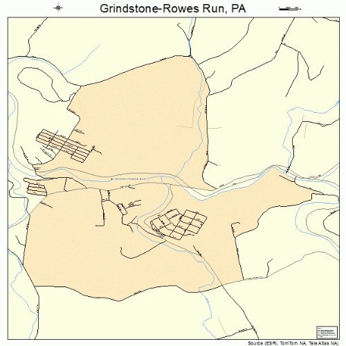 Amazon.com : Large Street & Road Map of Grindstone-Rowes Run ...