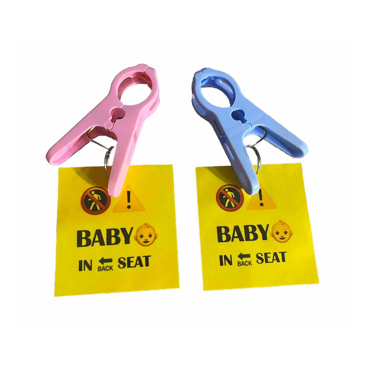 Amazon.com: Baby in Car Reminder 2 Pack/Hot Car Death Prevention/Clip ...