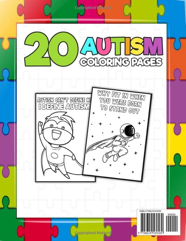 Captain Autism: Autism Coloring Book with Positive Affirmations ...
