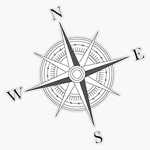 Amazon.com - Compass Window Bumper Sticker Decal 5"