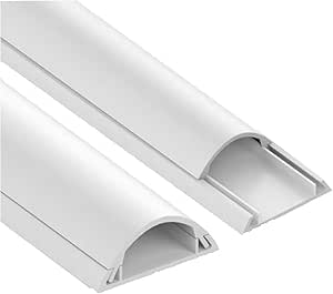 Max-EMA D-Shape Cable Cover Self Adhesive Pvc Trunking White 100cm x ...