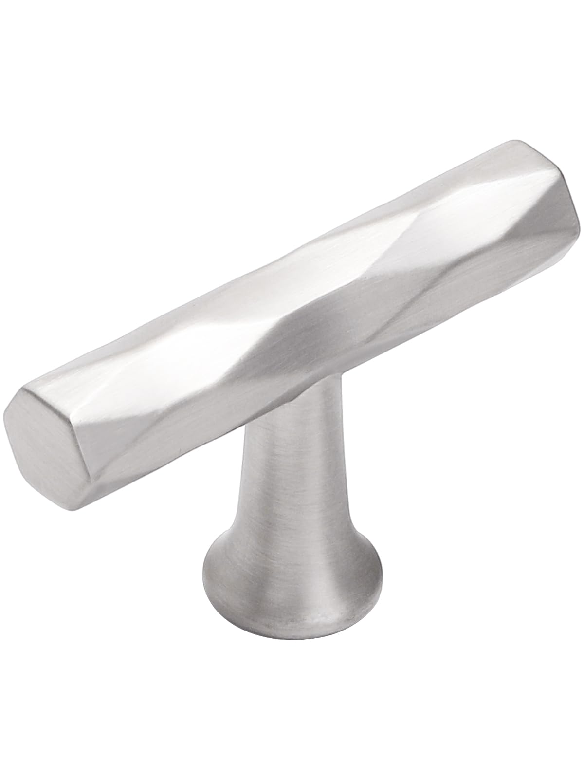 JIASENBAO Brushed Nickel Cabinet Knobs 10 Pack Hammered Silver Cabinet ...