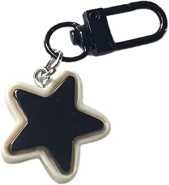 HIZXMCNGH Acrylic Star Key Chain Y2K Keyring Black White Keychains For ...
