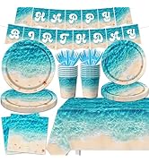 Amazon.com: Beach Party Supplies, 142Pcs Ocean Waves Birthday Party ...