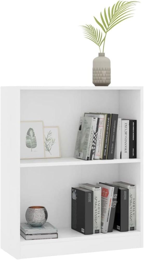 Natulvd Small Bookshelf for Small Space, 2 Shelf Low Modern Bookcase, Display Shelving Unit with ...