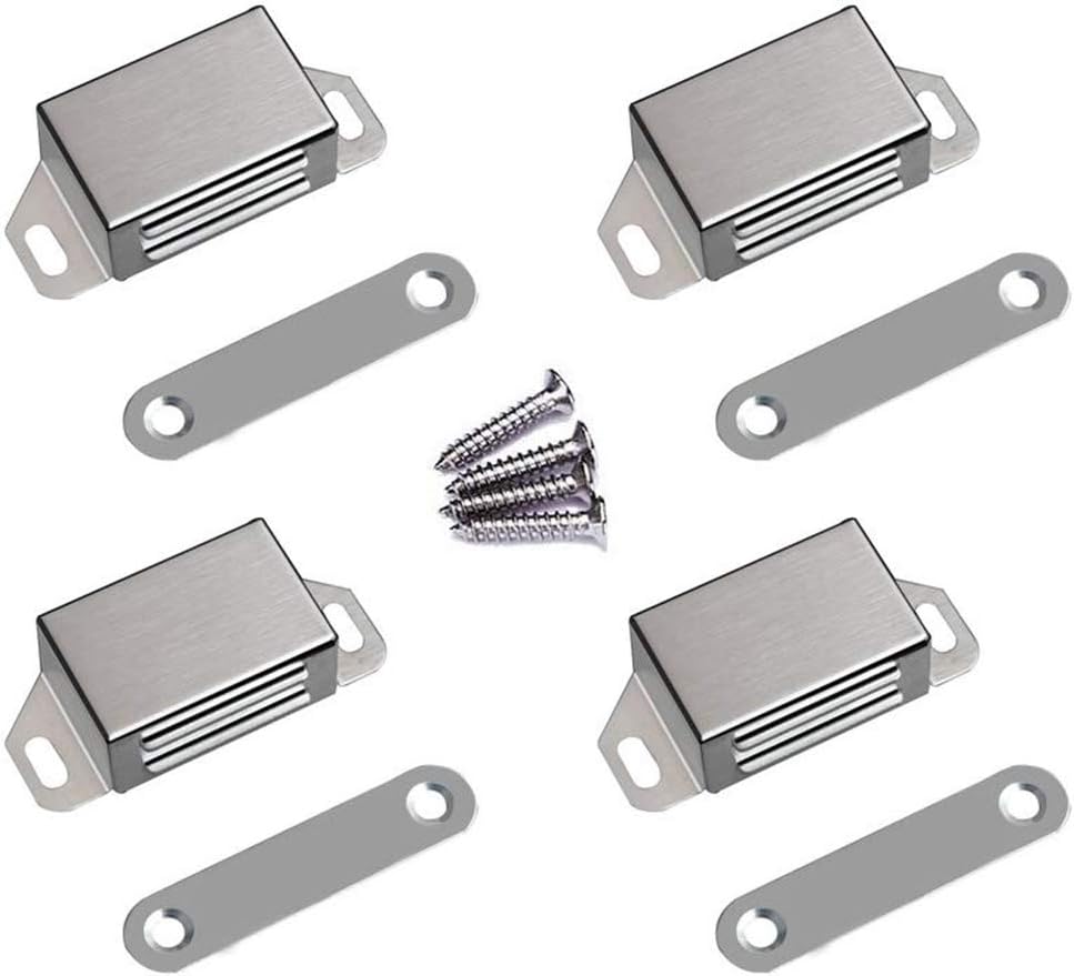 Stainless Steel Mini Magnetic Cabinet & Door Latch/Catch Closures (Pack ...