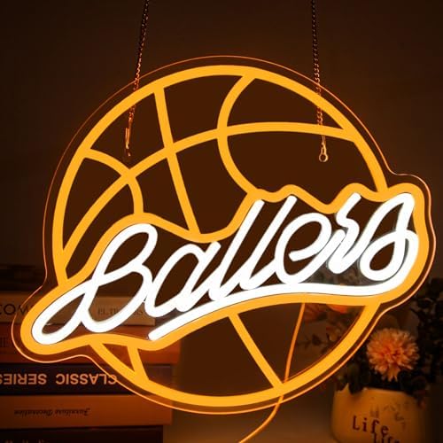 Basketball Neon Sign, 12.6×12.6 Inch Basketball Led Neon Light ...