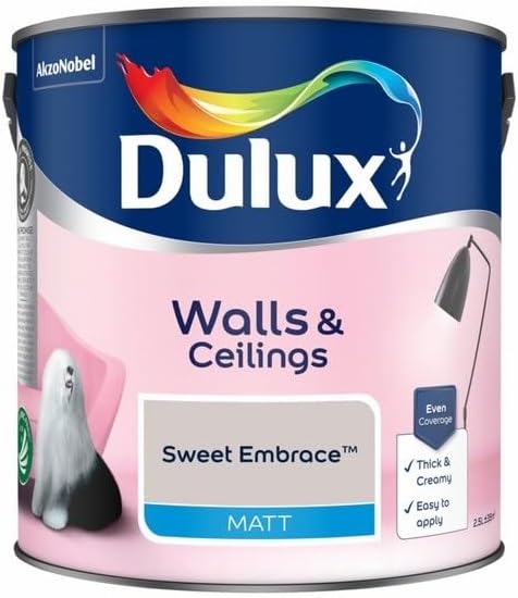 Dulux Walls & Ceilings Matt Emulsion Paint Sweet Embrace - 2.5L ...