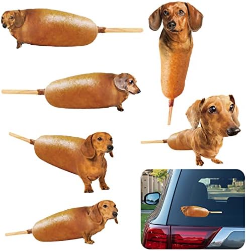 Amazon.com - Decal Dude Funny Corn Dog & Hot Dog Wiener Dog Dachshund ...