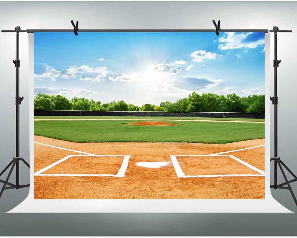 Amazon.com : BELECO 7x5ft Fabric Baseball Backdrop Baseball Field ...