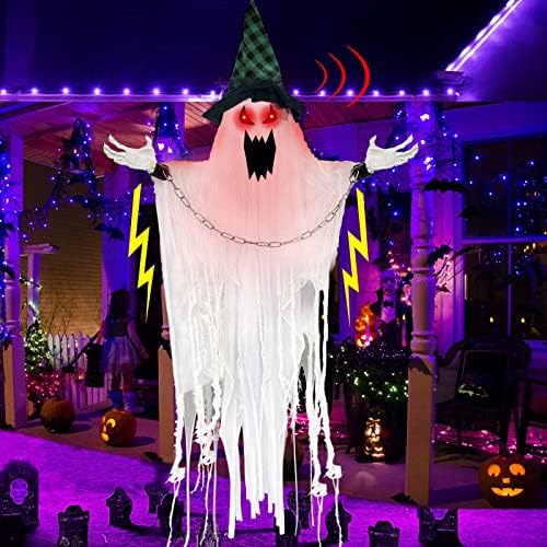 Amazon.com: JOYIN 67” Halloween Hanging Ghost Animated Decoration with ...
