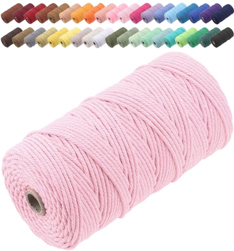 GOHOF Macrame Cord 3mm x 150m Premium Cotton Macrame Rope, 4 Strand ...