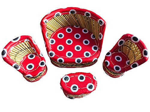 FunZone® 4 Pcs Baby Mudda Set with Sofa, 2 Chair & Table | Small Mudha ...