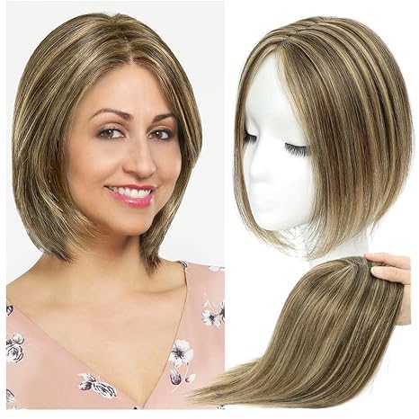 Amazon.com : lagomance Human Hair Toppers for Women with Thining Hair ...