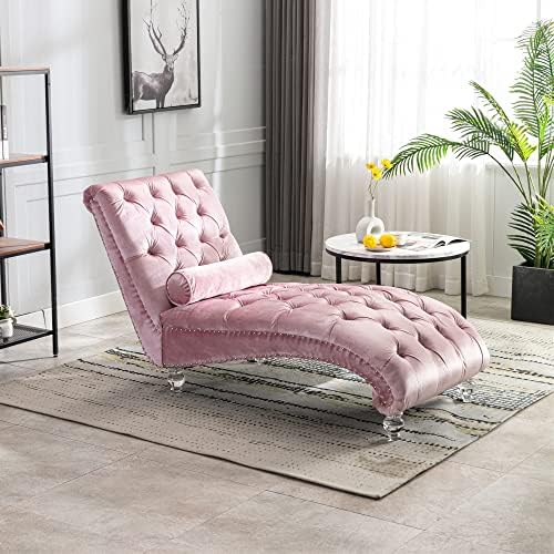 Amazon.com: SmartDer Modern Velvet Chaise Lounge, Upholstered Lounge ...