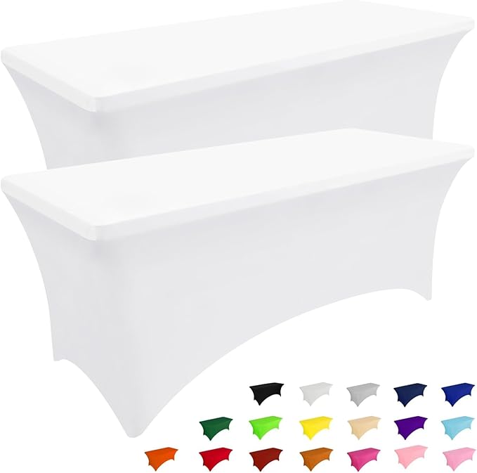 Amazon.com: Smiry 2 Pack Spandex Table Cloth 4FT, Elastic Fitted ...