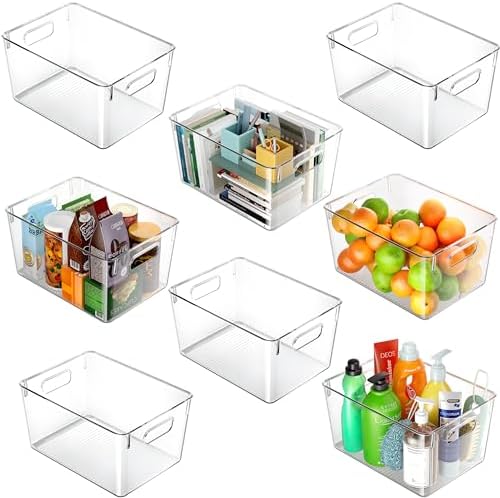 Amazon.com: Monixium Clear Plastic Storage Bins, Food Storage Bins for ...