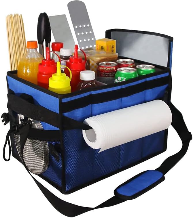 Amazon.com - Large Grill and Picnic Caddy with Paper Towel Holder,BBQ ...