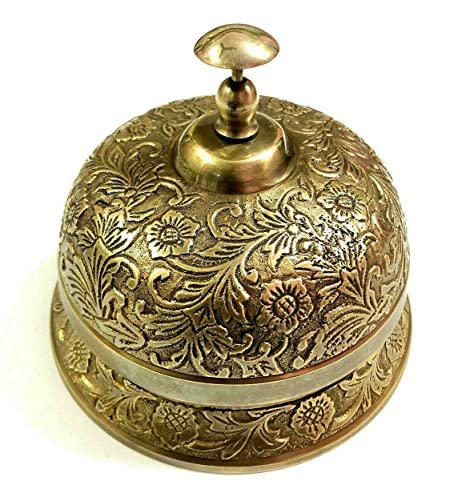 Light handicrafts Solid Brass Table Bell Vintage Decorative Desk Bell ...