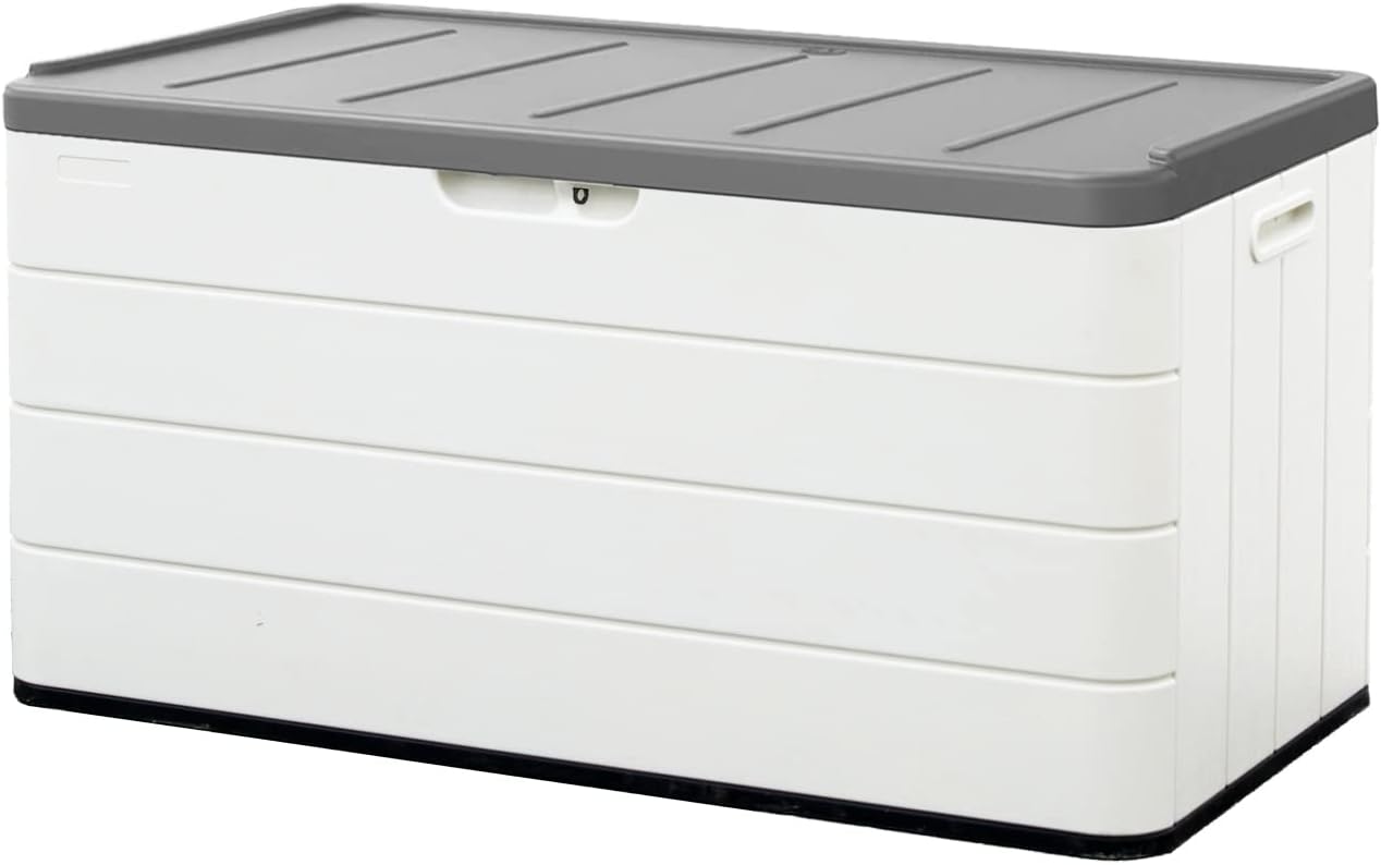 Amazon.com : Suncast 99 Gallon Wicker Horizontal Outdoor Deck Box with ...