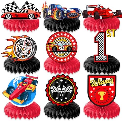 Amazon.com: 9PCS Race Car Honeycomb Centerpieces Themed Birthday Party ...