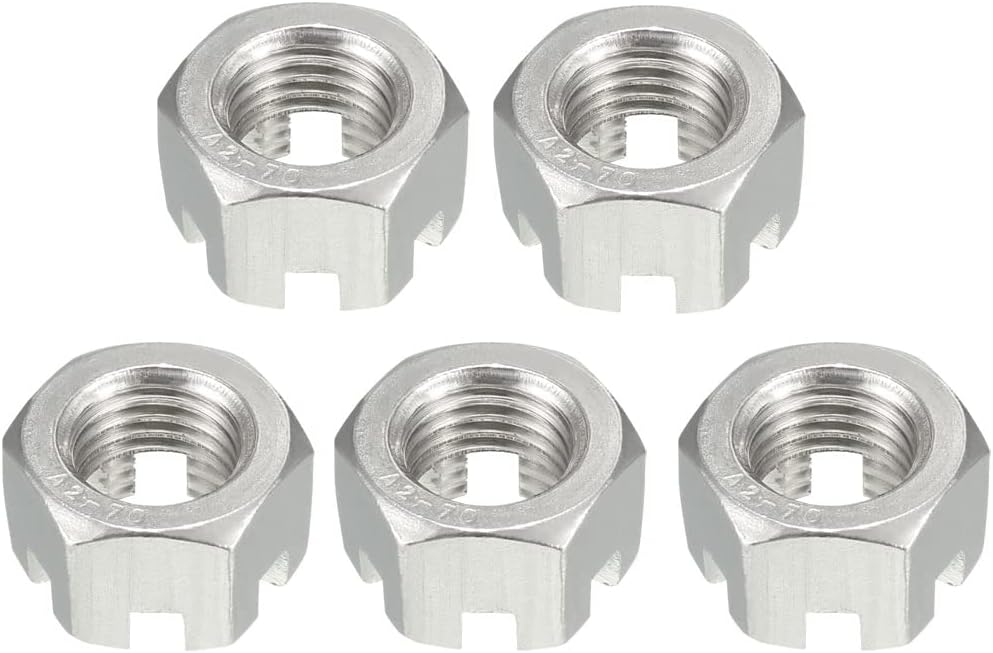 Amazon.com: uxcell M16 x 2mm Pitch Hexagon Castle Nut, 304 Stainless ...