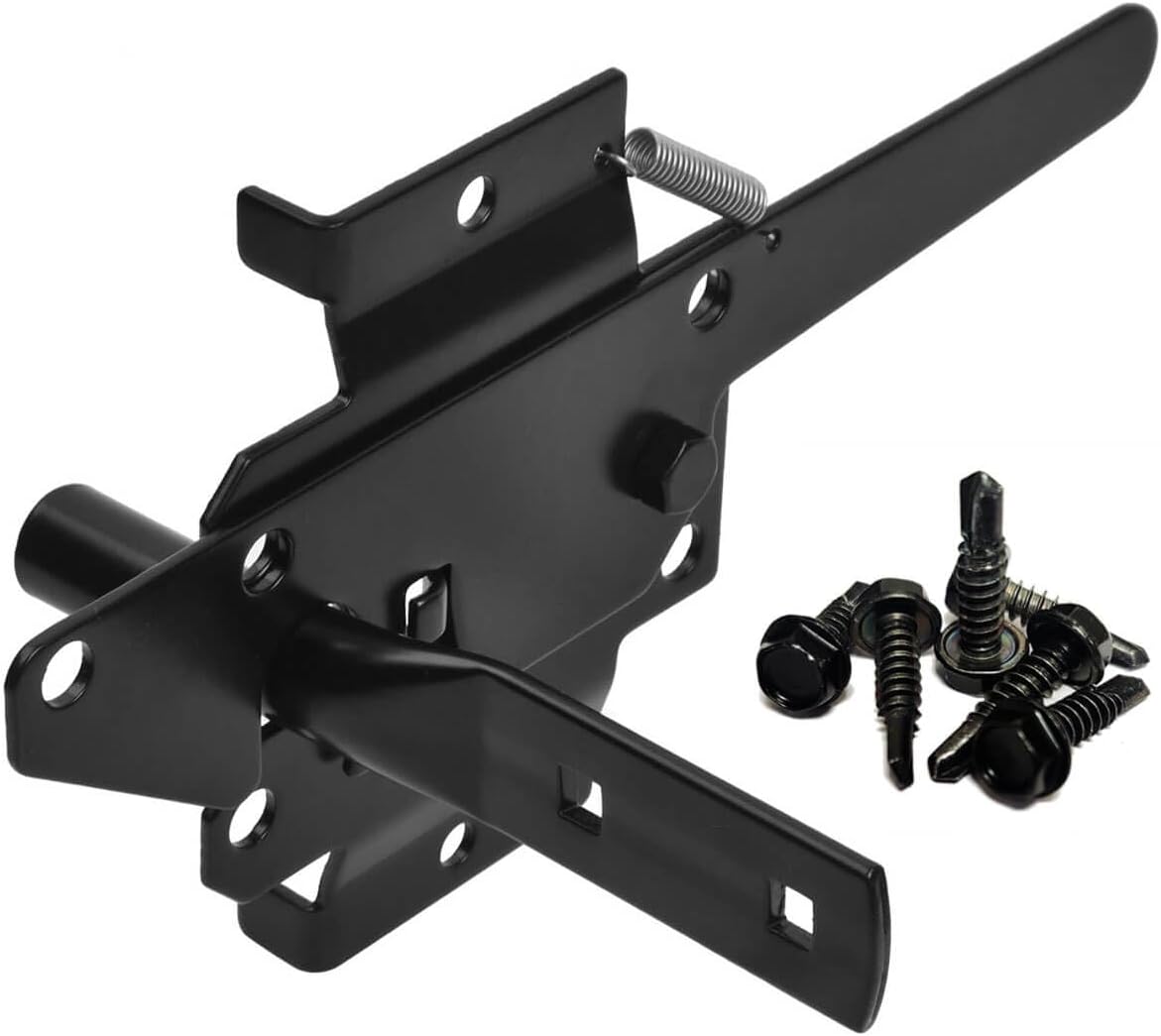 Amazon.com: Zadery Heavy Duty Gravity Self-Locking Gate Latch with ...
