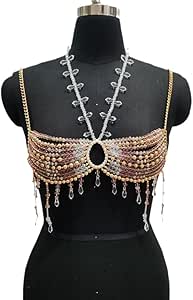 Amazon.com: ZCBYBT Bead Bra Body Chain Beach Bikini Chain Harness for ...