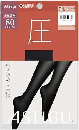 Amazon | [アスティーグ] アツギ ATSUGI 圧 引き締める タイツ 80デニール 光発熱(BK-ブラック、S-M) | タイツ 通販